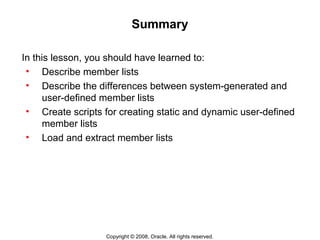 L11 creating member lists | PPT