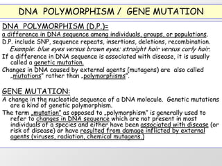 L11 dna__polymorphisms__mutations_and_genetic_diseases4 | PDF