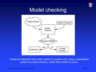 CS5032 L11 validation and reliability testing 2013 | PPTX
