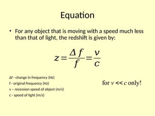 The Doppler Effect + Redshift A Level physics | PPTX