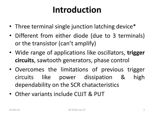 L12 ujt based triggering circuit | PDF | Consumer Electronics | Technology & Computing