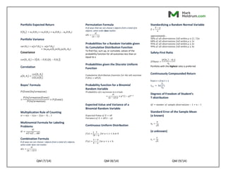 CFA Formula Cheat Sheet. All Topics covered | PPT