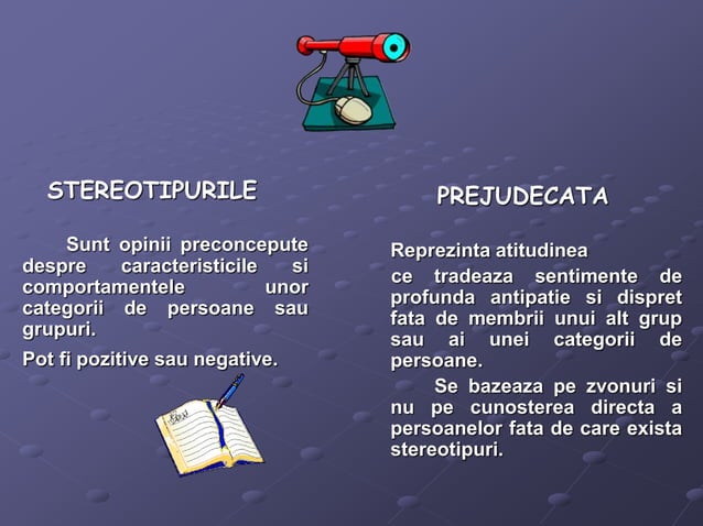 Stereotipuri, prejudecati, discriminare | PPT