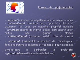 Stereotipuri, prejudecati, discriminare | PPT