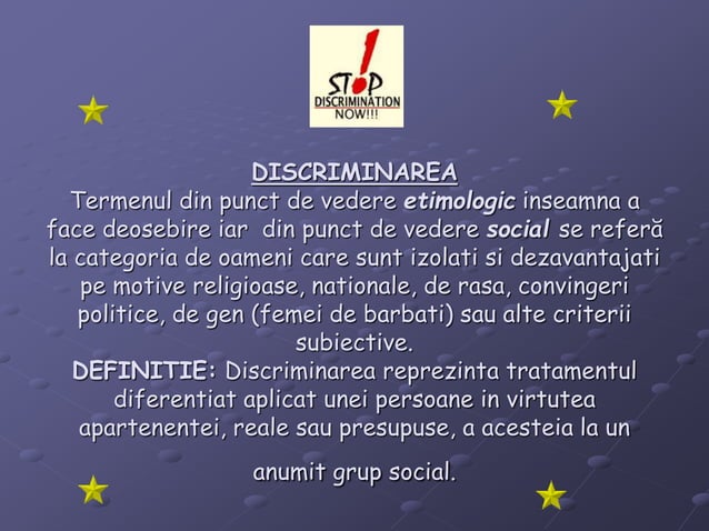 Stereotipuri, prejudecati, discriminare | PPT