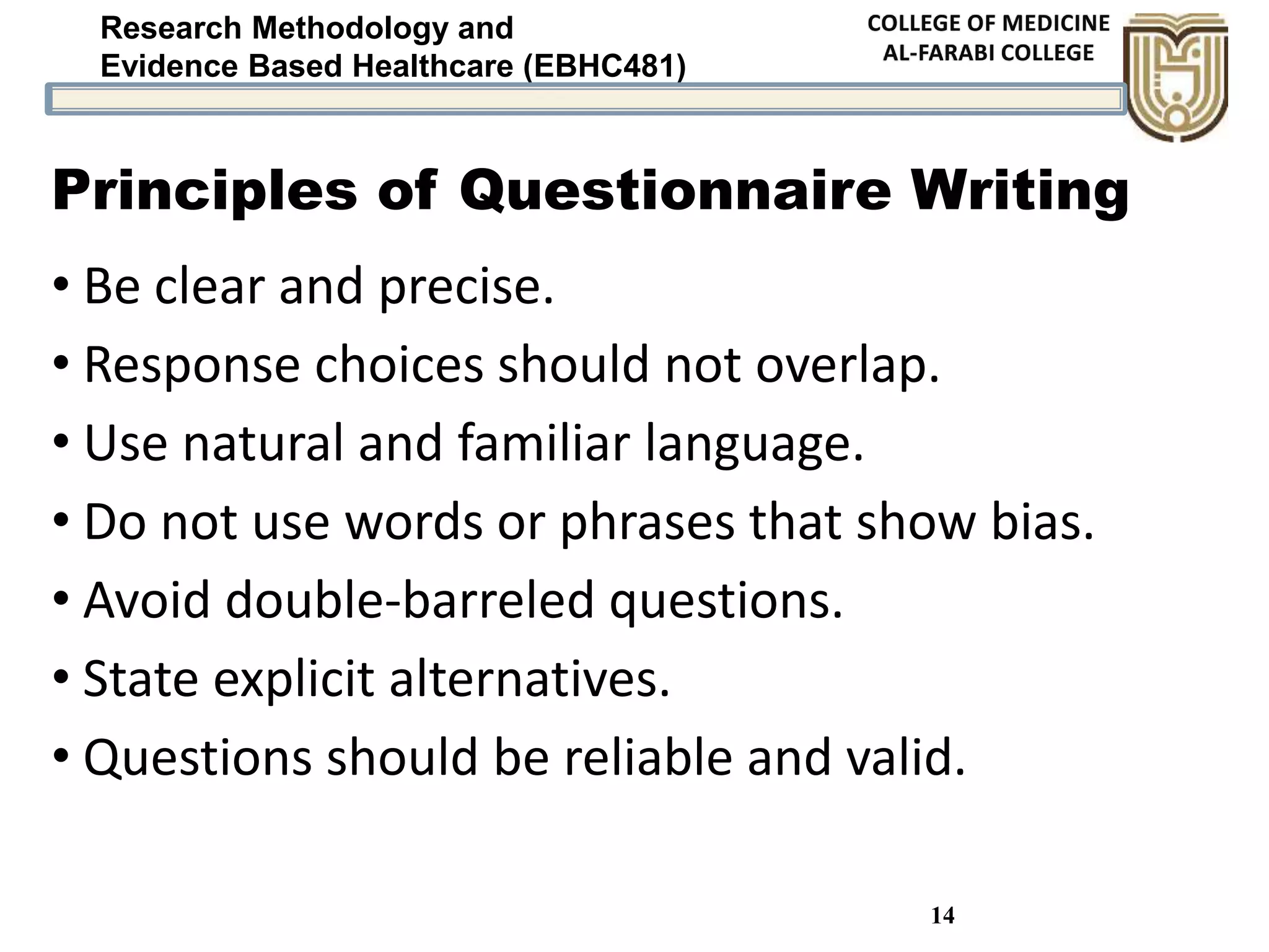 L12 questionnaires as data collection tools | PPT