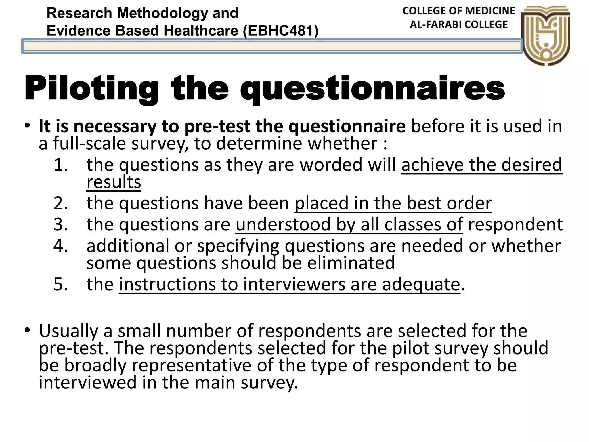 L12 questionnaires as data collection tools | PPT