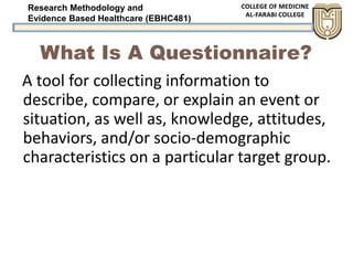 L12 questionnaires as data collection tools | PPT