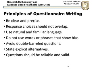 how to write and develop questionnaires | PPTX