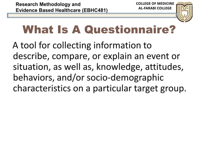 how to write and develop questionnaires | PPTX