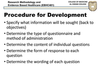 how to write and develop questionnaires | PPTX