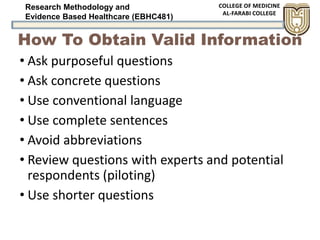 how to write and develop questionnaires | PPTX