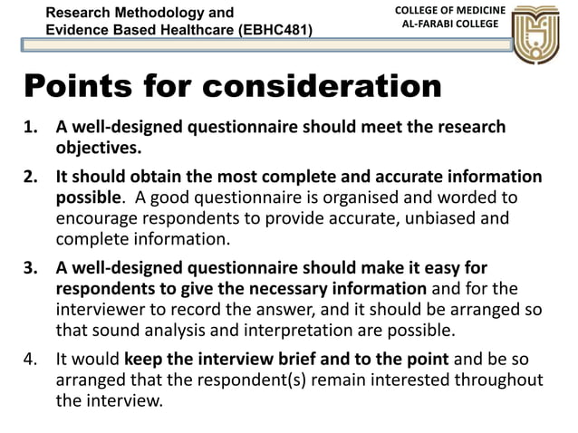 how to write and develop questionnaires | PPTX