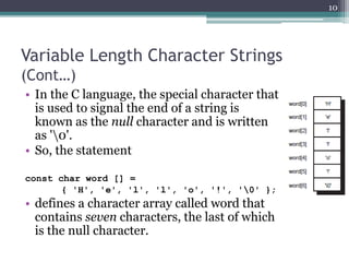 COm1407: Character & Strings | PPT