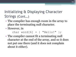 COm1407: Character & Strings | PPT