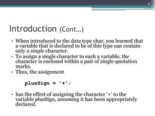 COm1407: Character & Strings | PPT