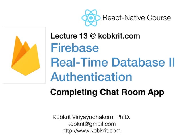 React Native Firebase Realtime Database + Authentication | PPT