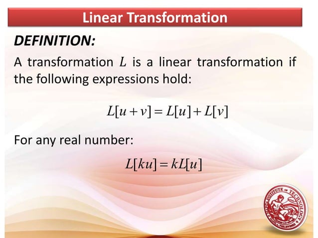 Linear Algebra - Linear Transformation.pptx | Maps & Navigation