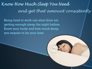 HOW TO AVOID SLEEPINESS AT WORK | PPT