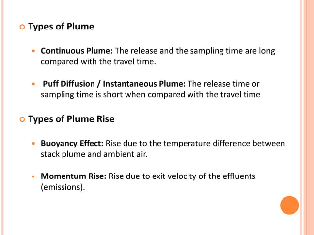 L13 Plume Rise, types, methods, applications | PPTX