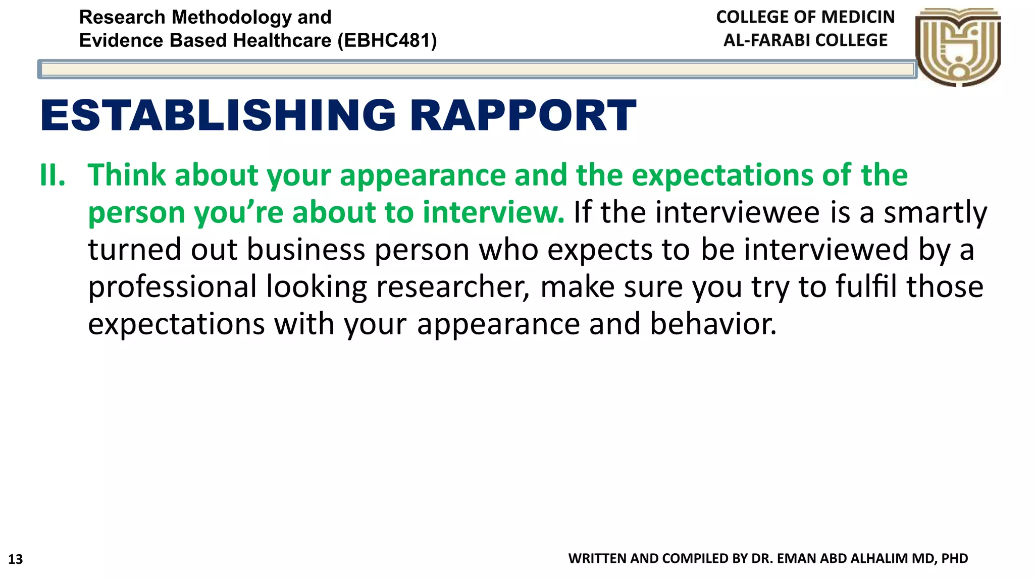 L13 rm how to conduct research interviews | PPTX