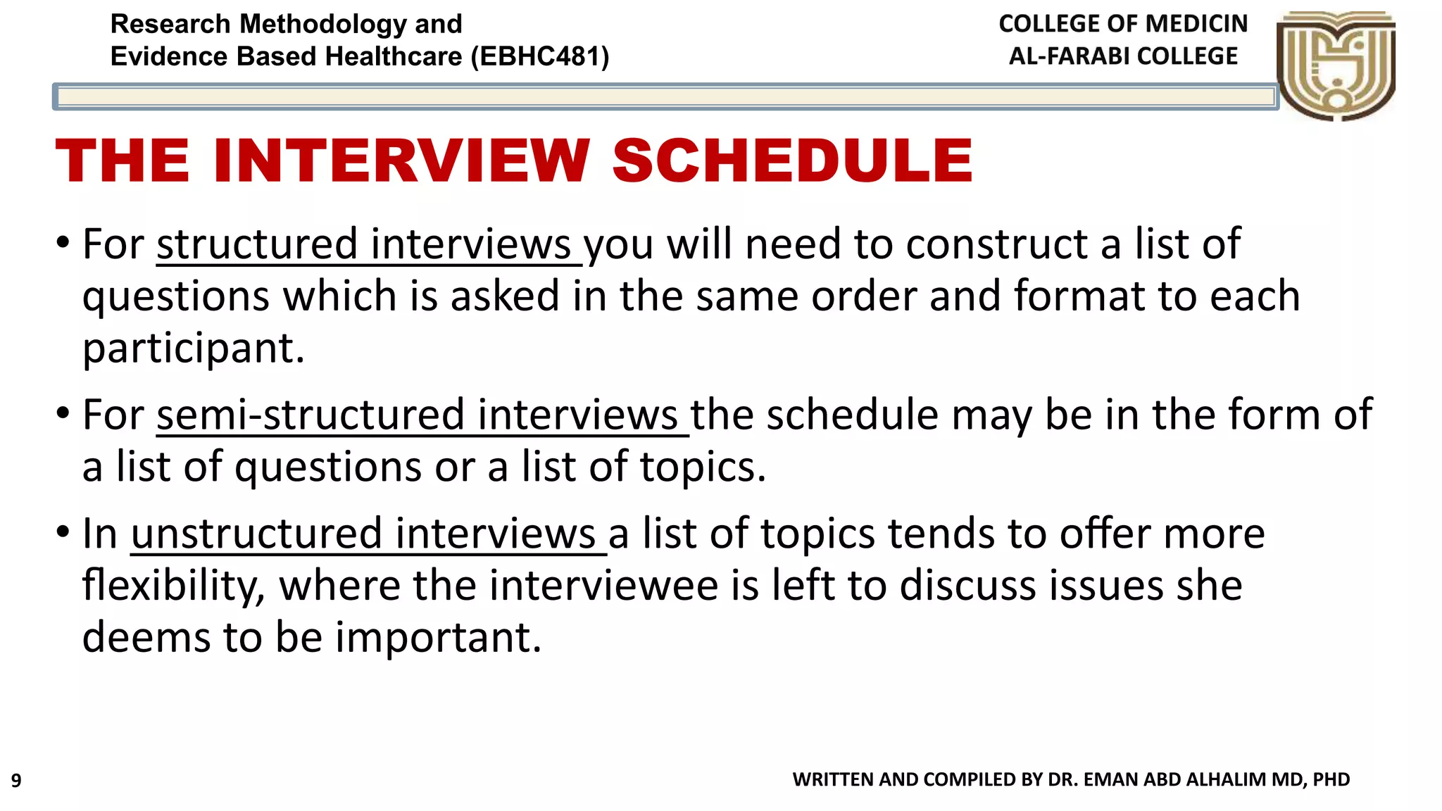 L13 rm how to conduct research interviews | PPTX