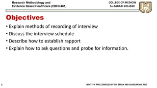 L13 rm how to conduct research interviews | PPT