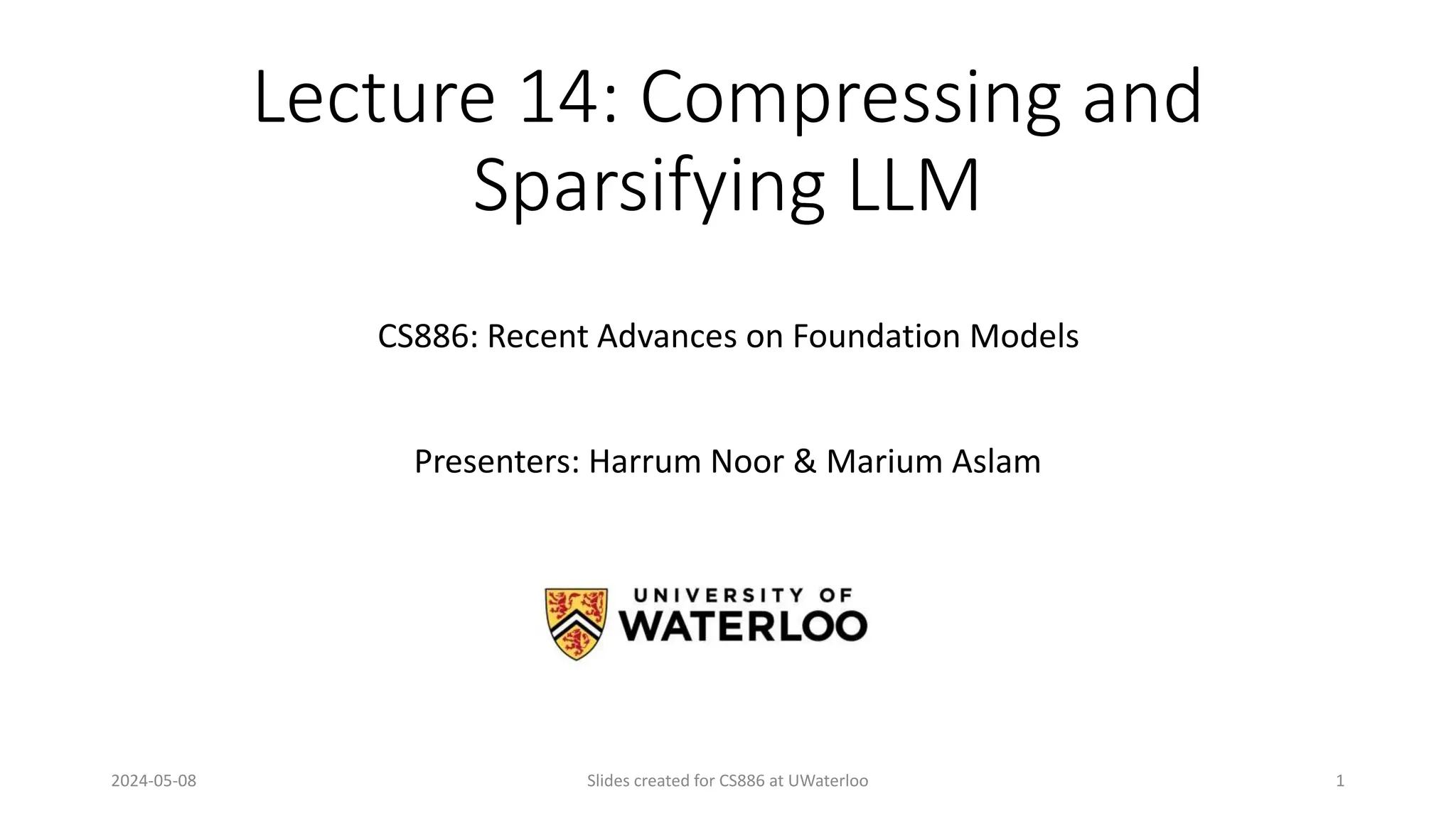 Compressing and Sparsifying LLM in GenAI Applications | PPTX