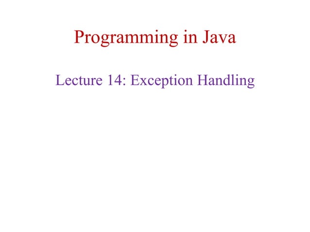 L14 exception handling | PPT