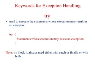 L14 exception handling | PPTX