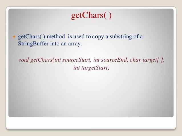 L14 string handling(string buffer class)