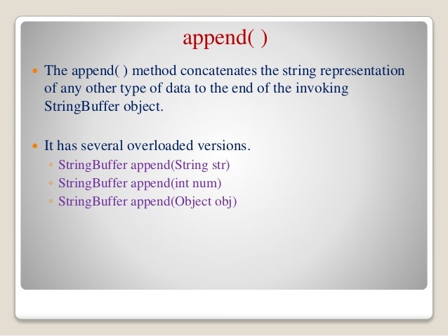 L14 string handling(string buffer class)