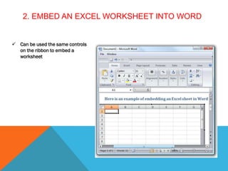 Embed Excel worksheet into Power point and word 2007 | PPTX