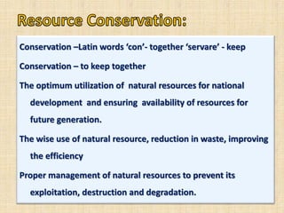 Natural resources, meaning, types and conservation | PPTX