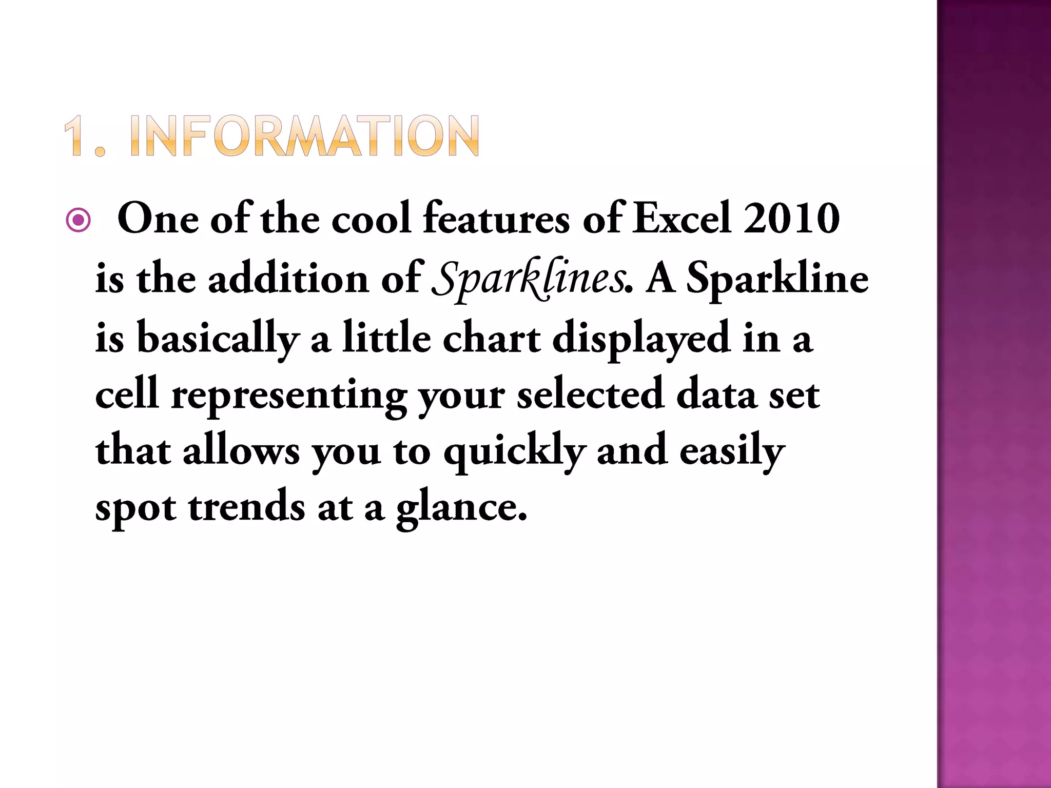 How To Use Sparklines In Microsoft Excel 2010 Ppt 