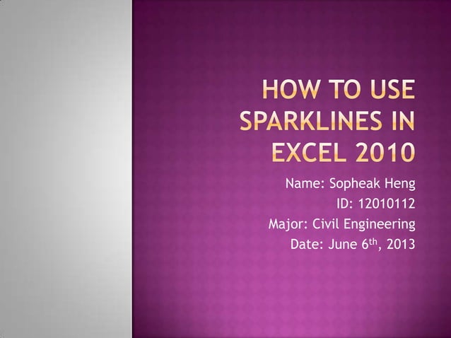 How to Use Sparklines in Microsoft Excel 2010 | PPT