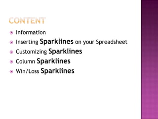 How to Use Sparklines in Microsoft Excel 2010 | PPT