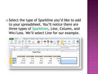 How to Use Sparklines in Microsoft Excel 2010 | PPT