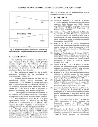 OPTIMIZATION OF SURFACE ROUGHNESS AND MRR WHEN MILLING 25CRMO4-25 STEEL USING TAGUCHI DESIGN | PDF