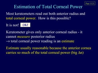 L15 chapter 13 keratometry and keratoscopy 2 2007 2008 | PPT
