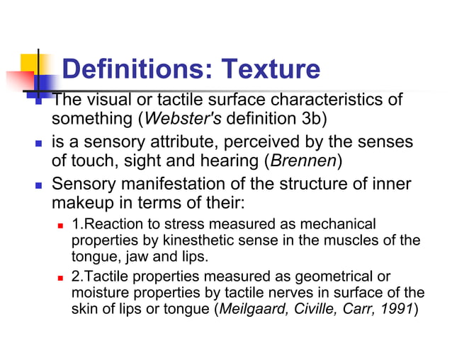L15 Texture Profile Analysis.ppt | Desserts and Baking | Food & Drink