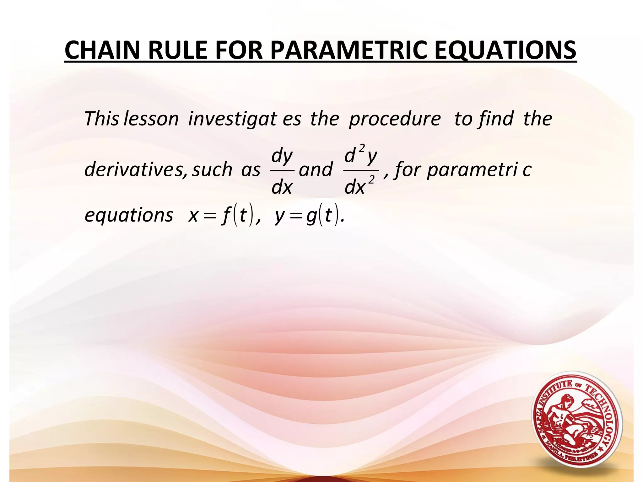 L15 the differentials & parametric equations | PPT