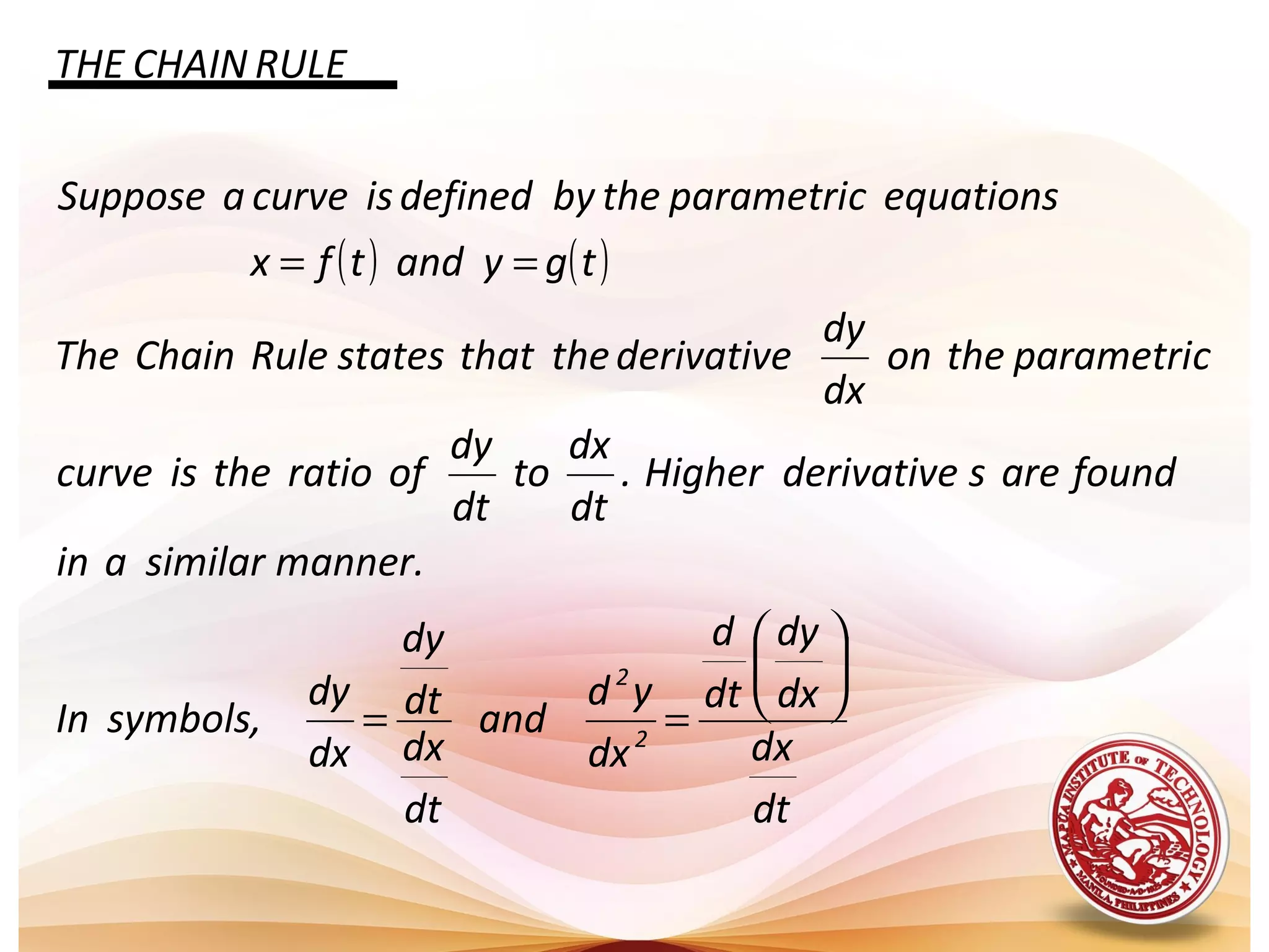 L15 the differentials & parametric equations | PPT