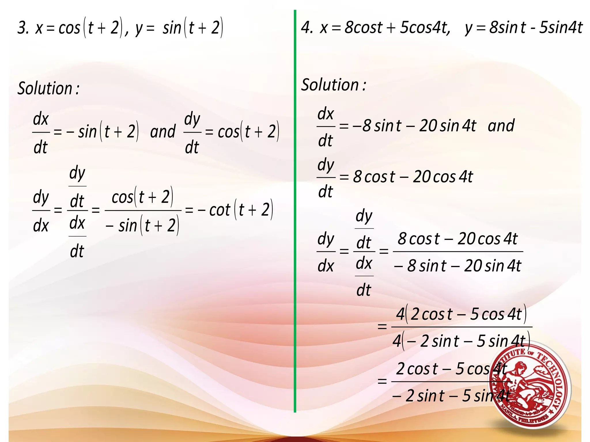 L15 the differentials & parametric equations | PPT