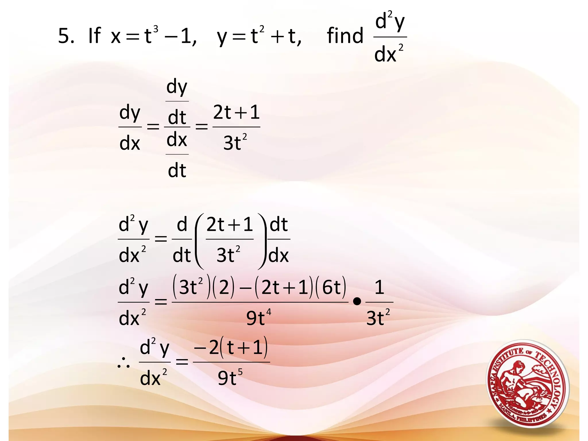 L15 the differentials & parametric equations | PPT