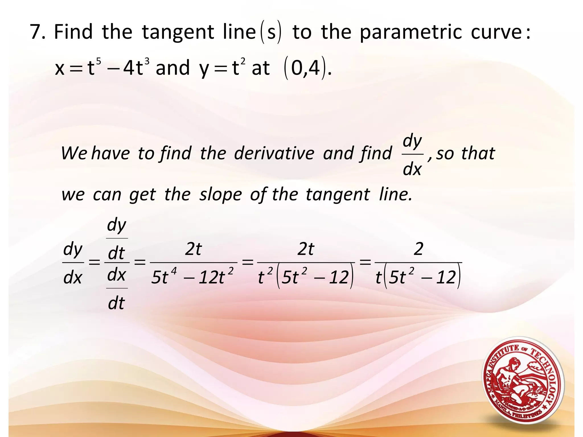 L15 the differentials & parametric equations | PPT