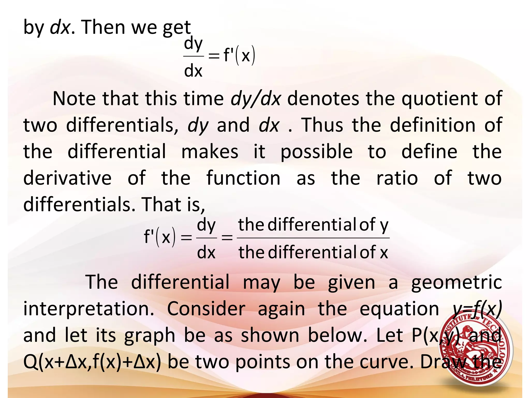 L15 the differentials & parametric equations | PPT