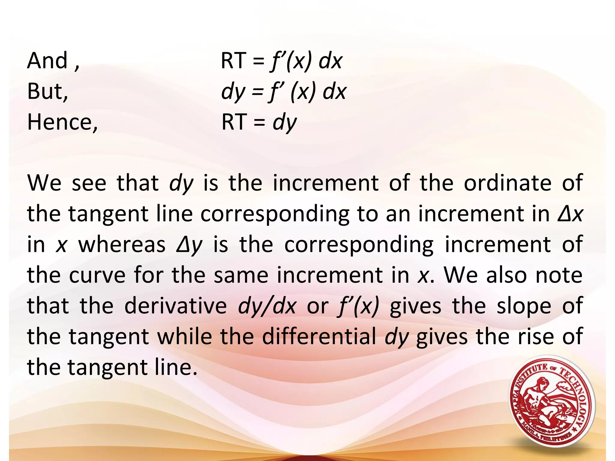 L15 the differentials & parametric equations | PPT