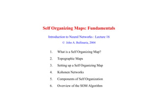 Self Organizing Maps: Fundamentals | PDF