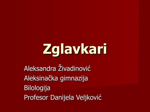 L168 - Biologija - Zglavkari - Aleksandra Živadinović - Danijela ...